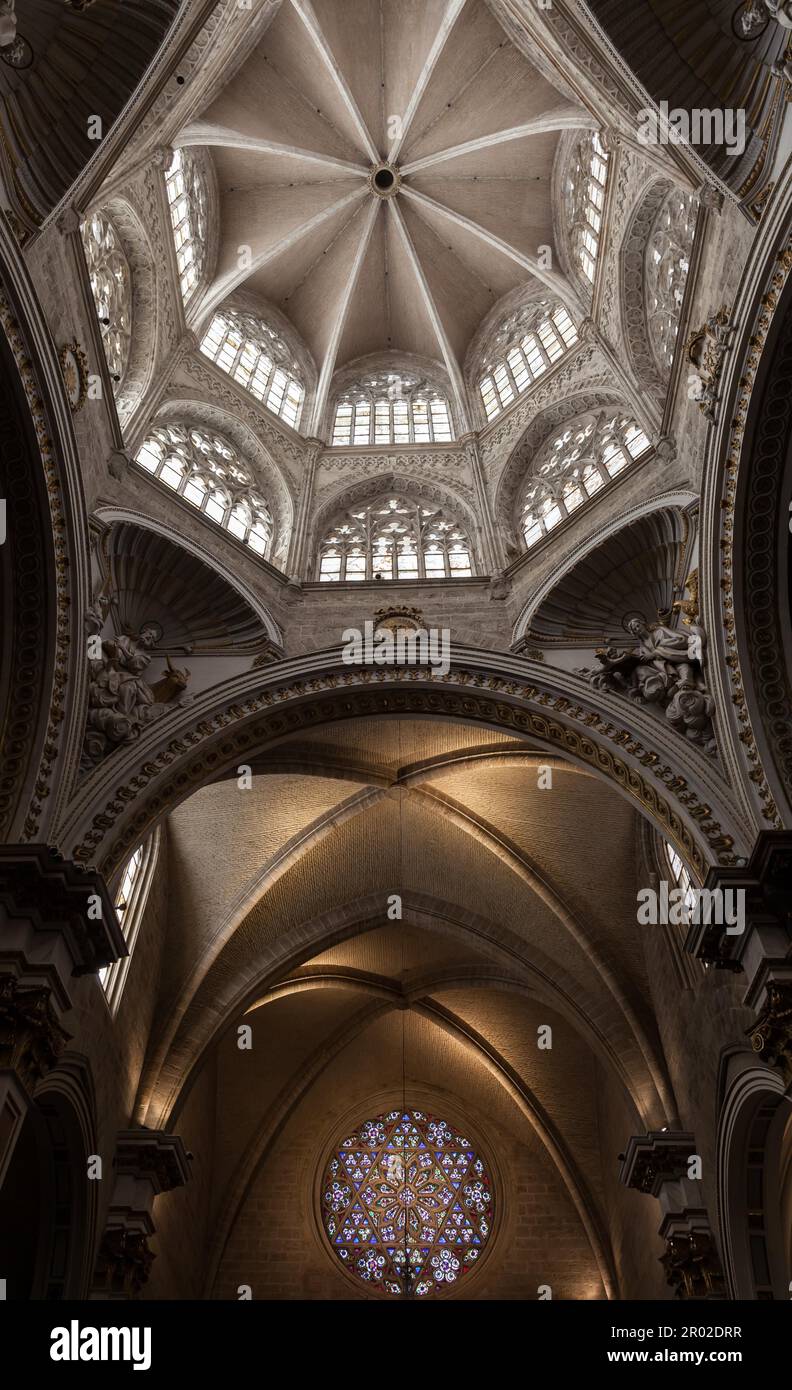 Window detail interior of a Gothic Catholic Cathedral Stock Photo - Alamy