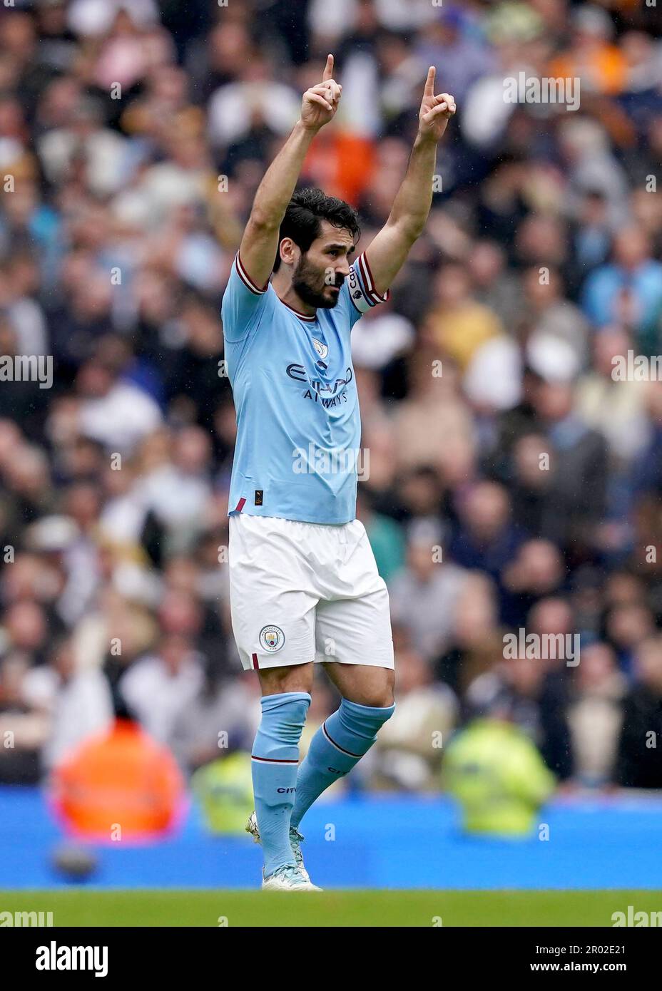 Manchester City’s Ilkay Gundogan celebrates after scoring their sides ...