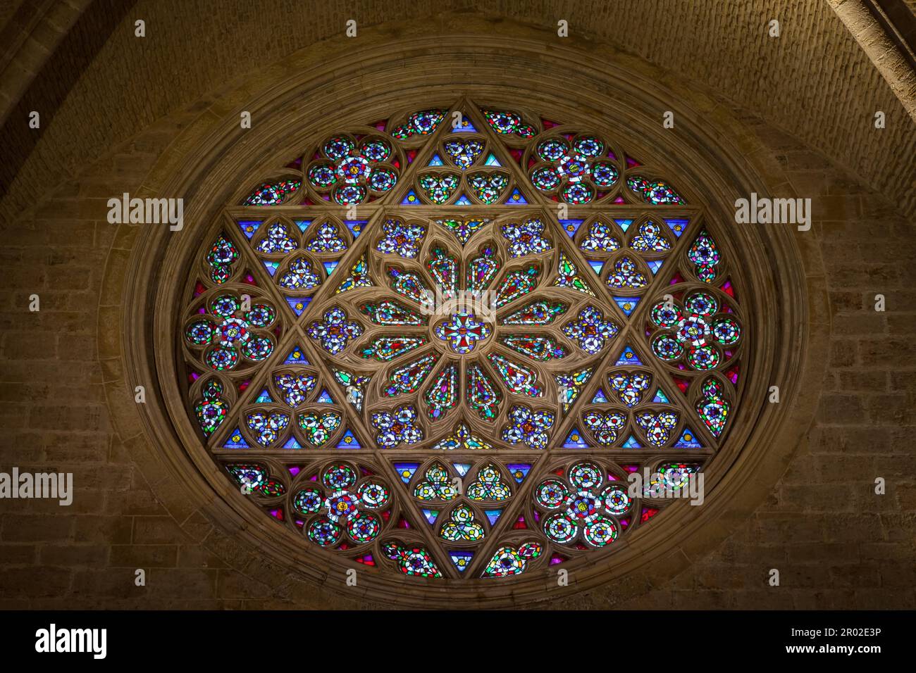 Window detail interior of a Gothic Catholic Cathedral Stock Photo - Alamy
