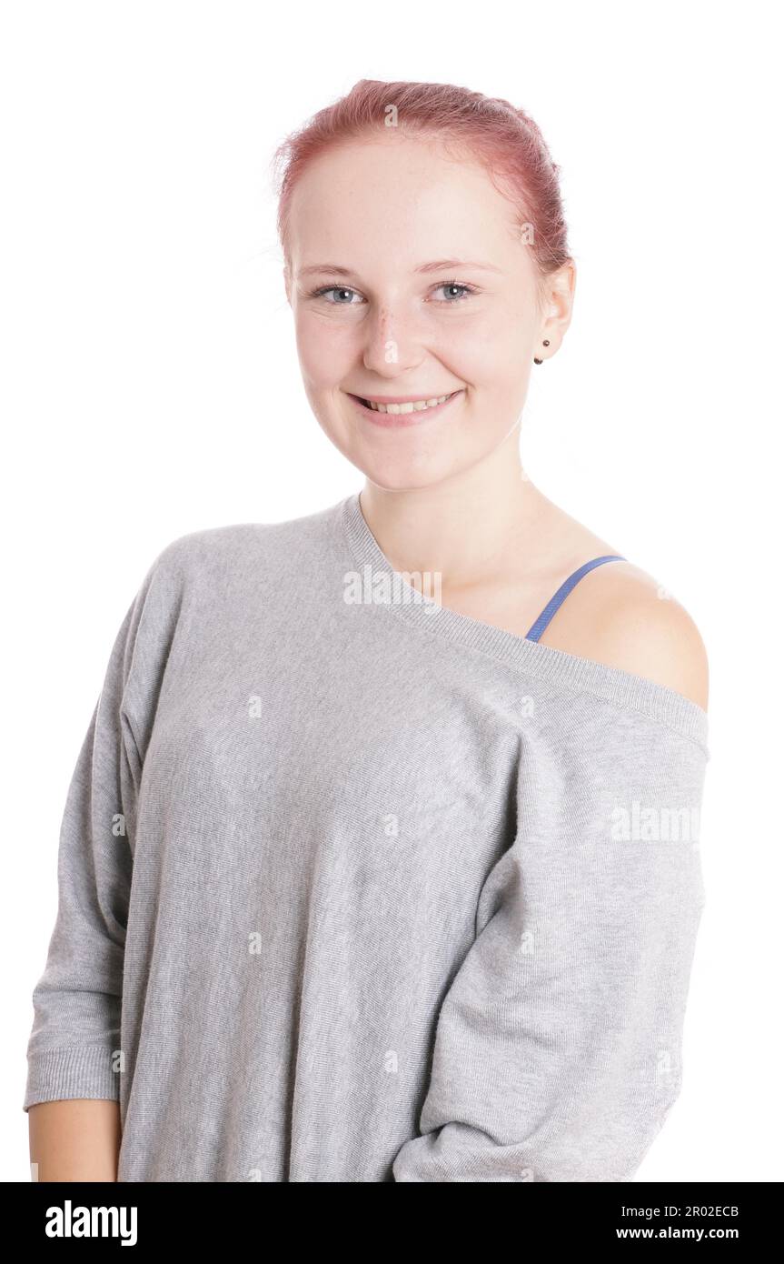 Lady cheeky smile hi-res stock photography and images - Alamy