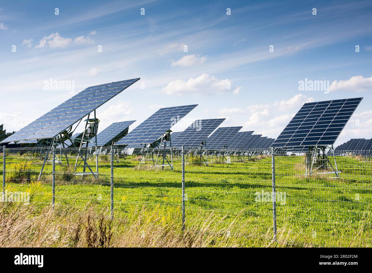 Innovative energy creation in a solar park Stock Photo - Alamy