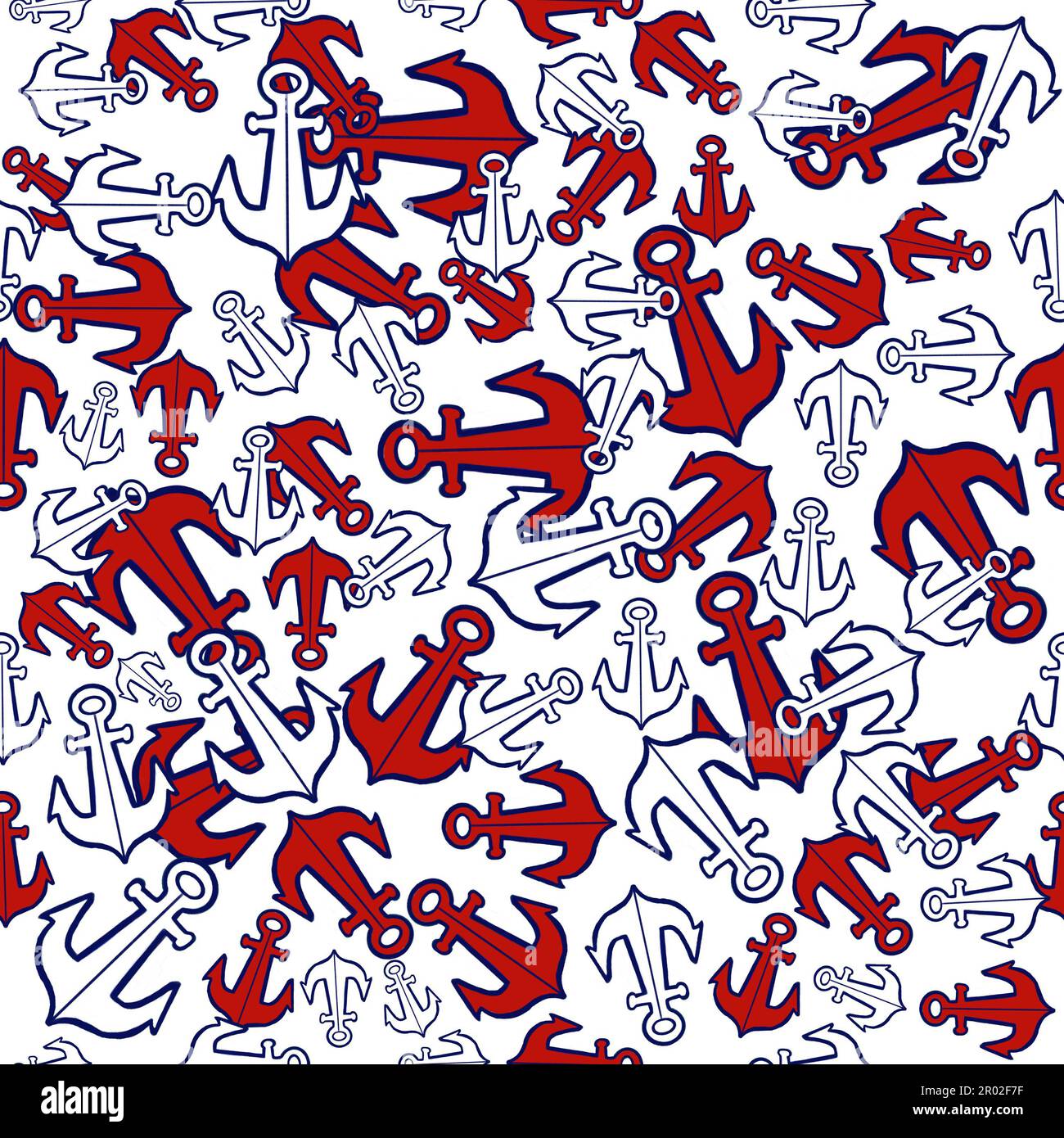 pattern sea set, anchor on a white background Stock Photo - Alamy