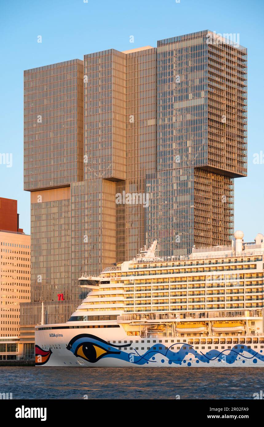 Rotterdam, Netherlands - De Rotterdam mixed use towers by OMA, with ...