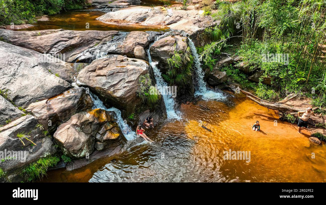 Aerial of the Cuevas Waterfalls, Samaipata, Bolivia Stock Photo - Alamy