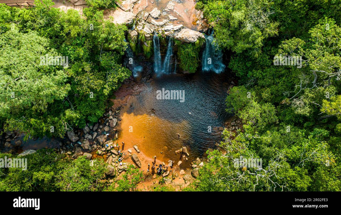 Aerial of the Cuevas Waterfalls, Samaipata, Bolivia Stock Photo - Alamy