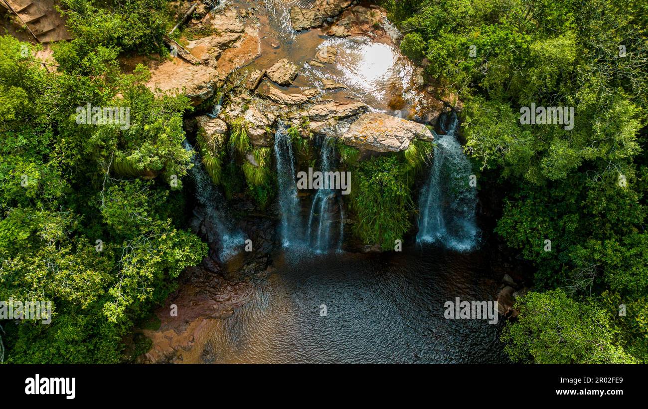 Aerial of the Cuevas Waterfalls, Samaipata, Bolivia Stock Photo - Alamy