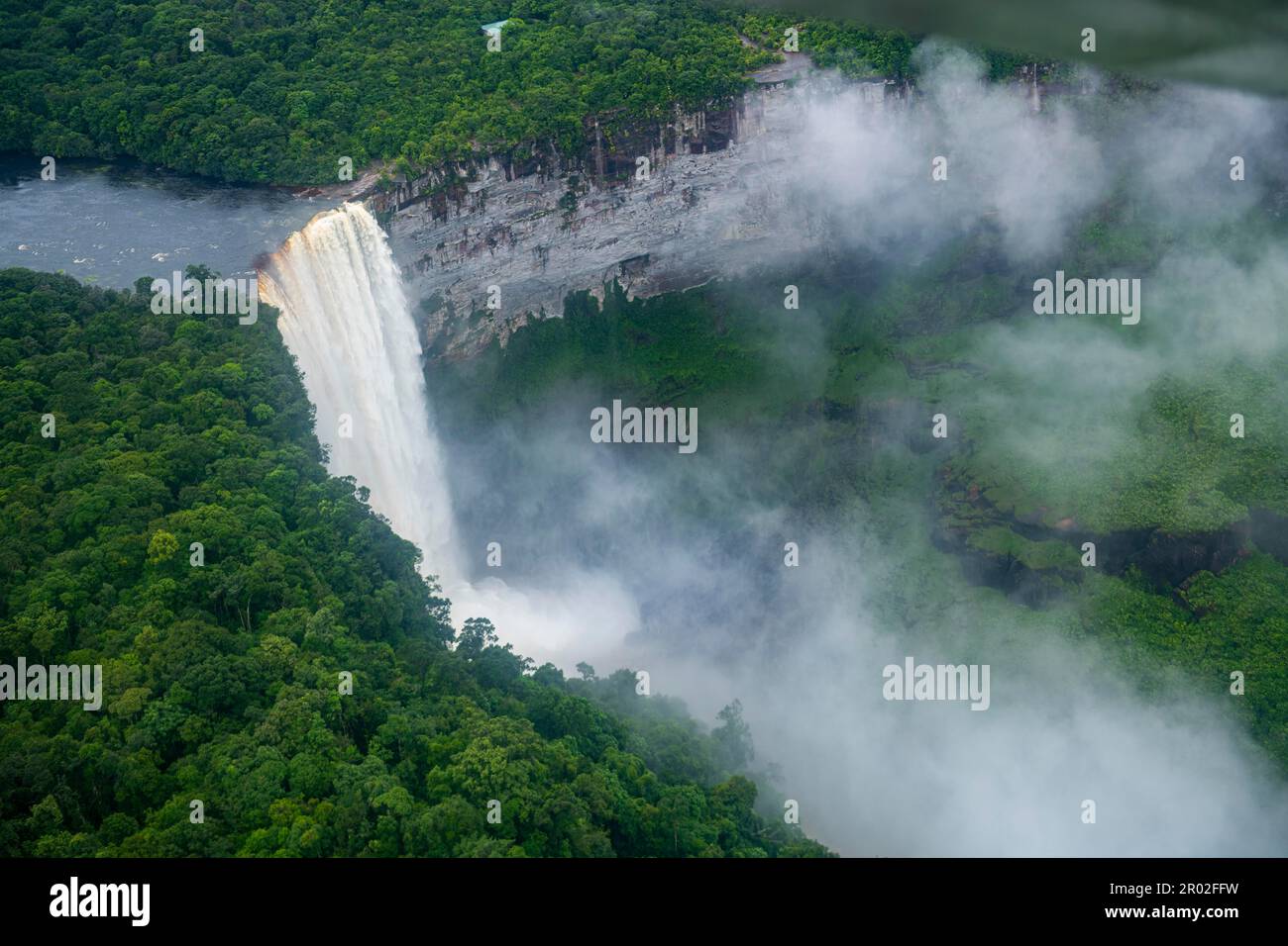 Aerial of the Kaieteur Falls, Potaro river, Guyana, South America Stock ...