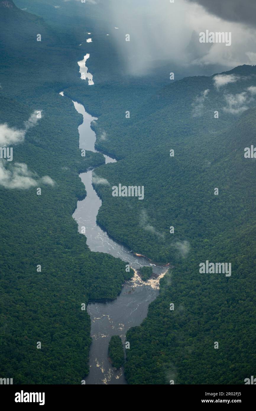 Aerial of the Potaro river and gorge, Guyana, South America Stock Photo ...