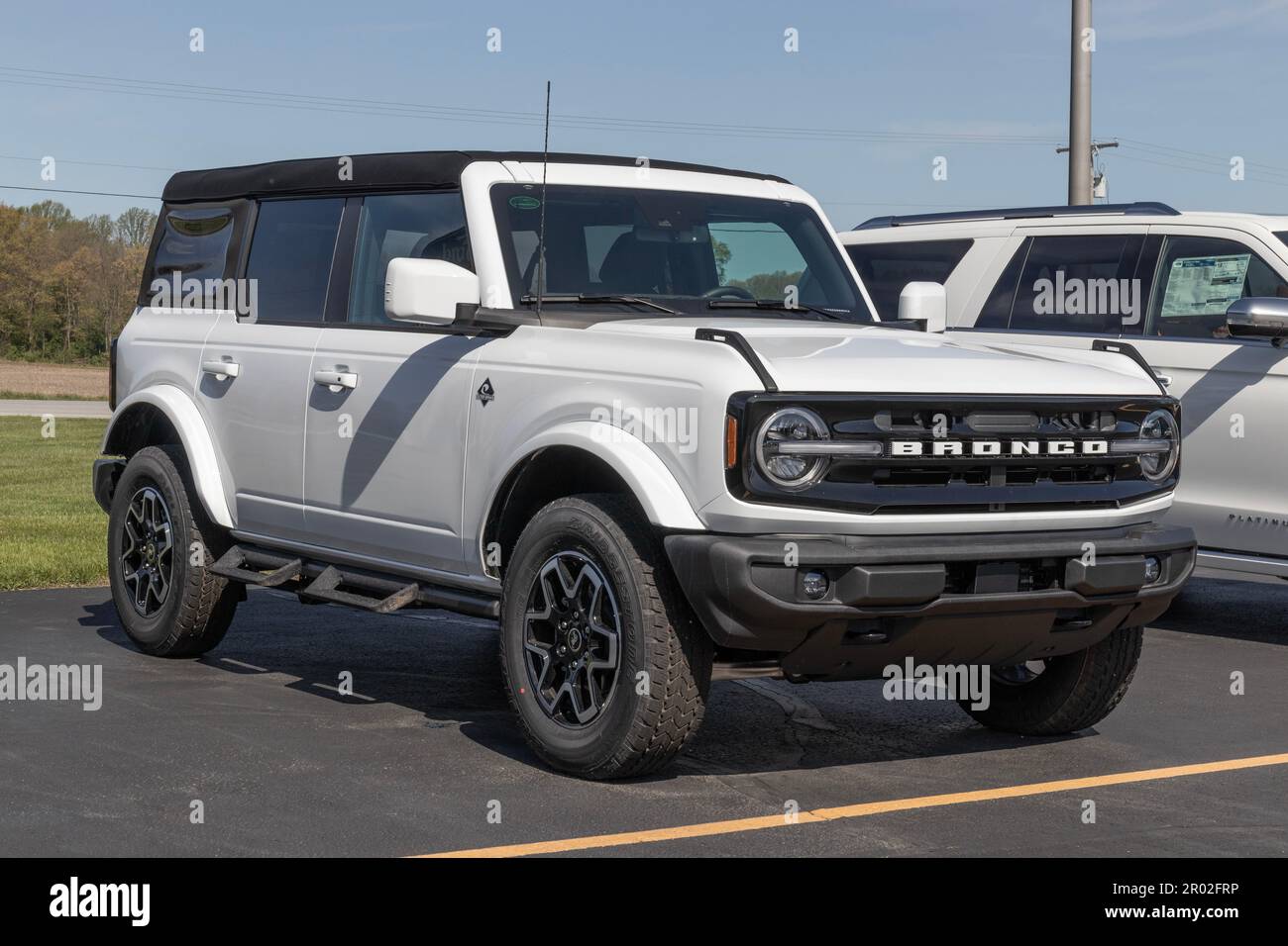 Silver Lake - Circa May 2023: Ford Bronco display. Broncos come in a ...