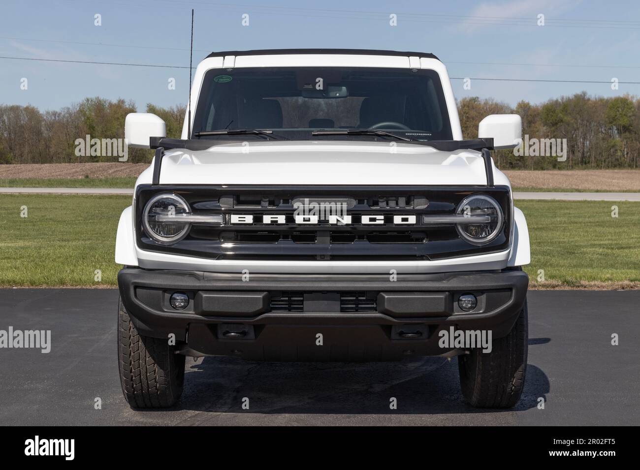 Silver Lake - Circa May 2023: Ford Bronco display. Broncos come in a ...
