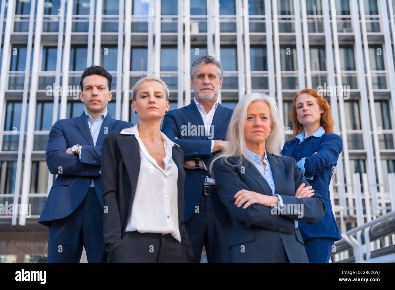 Senior Executives Posed for Group Portrait in Commercial Building Area ...