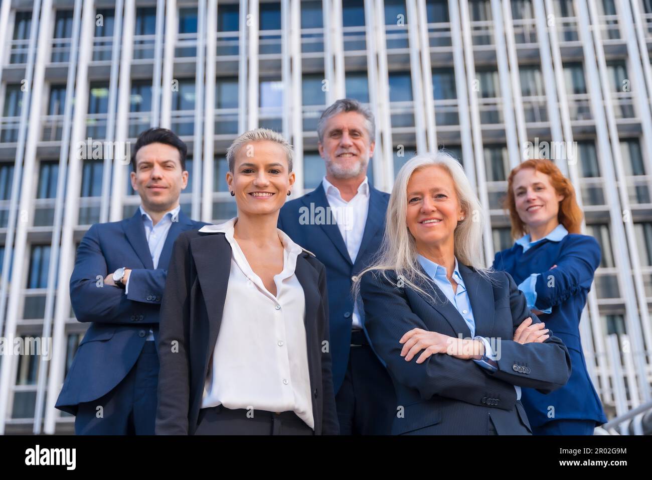 Portrait of Successful Senior Executives in Commercial Building with ...
