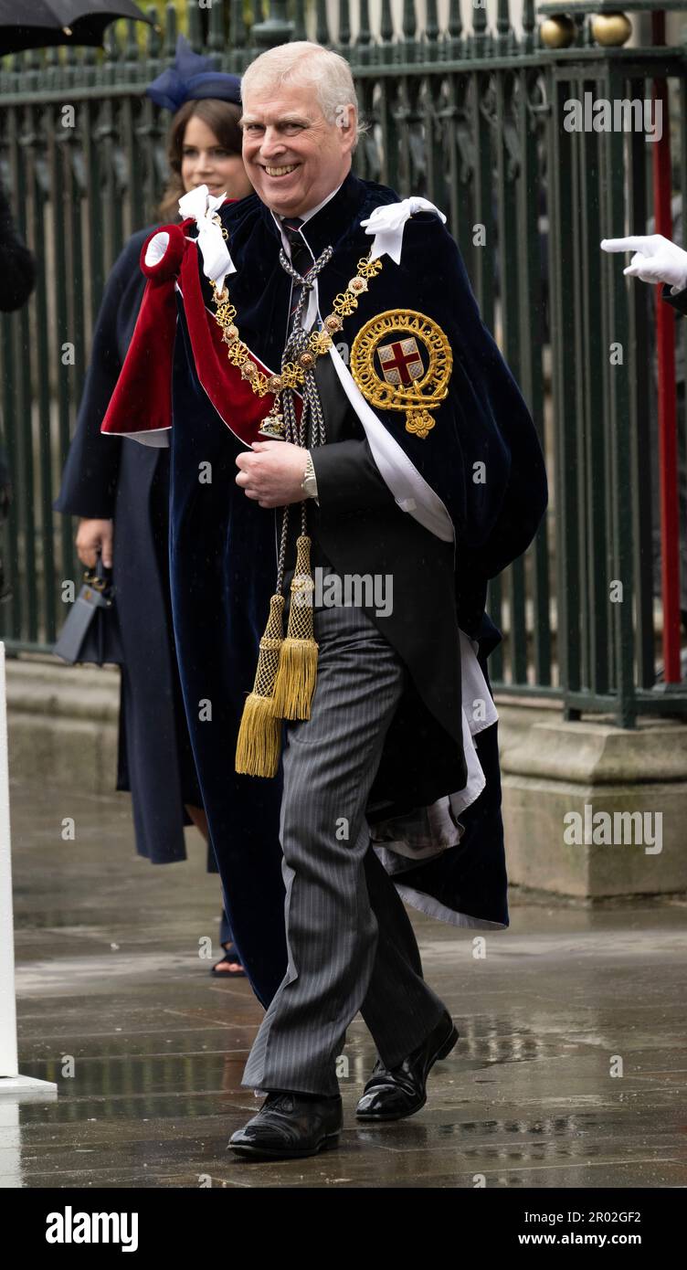 Prince Andrew leaves after the coronation ceremony of King Charles III ...