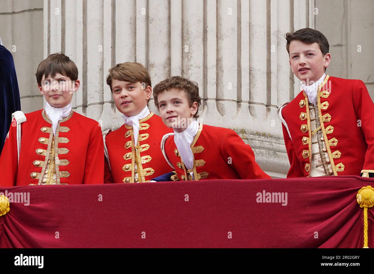 The King's Pages of Honour including Prince George, second left, appear ...
