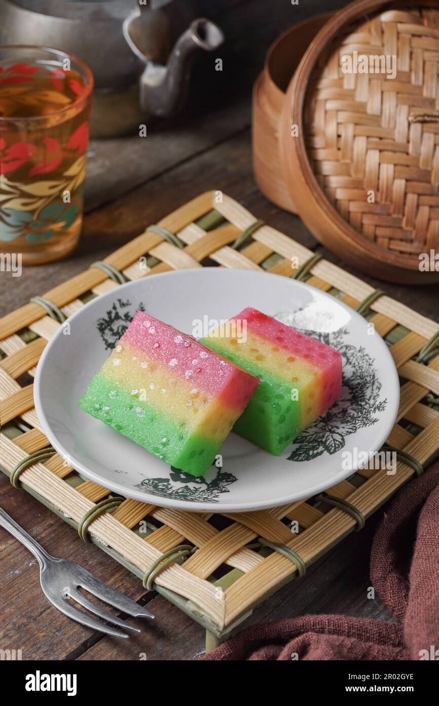 Malay dessert called Kuih Ubi Lapis Stock Photo - Alamy