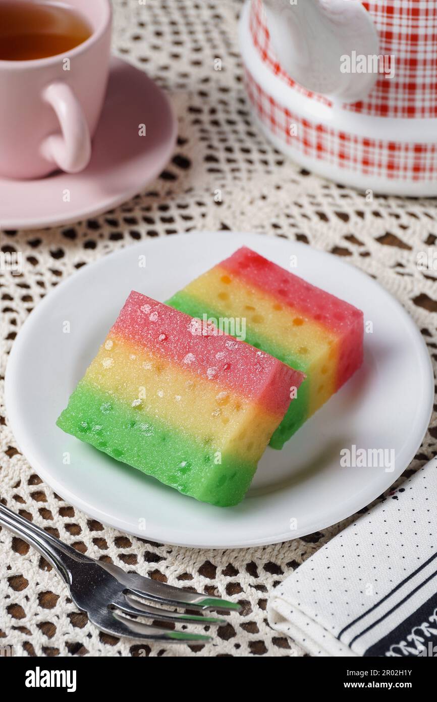 Malay dessert called Kuih Ubi Lapis Stock Photo - Alamy