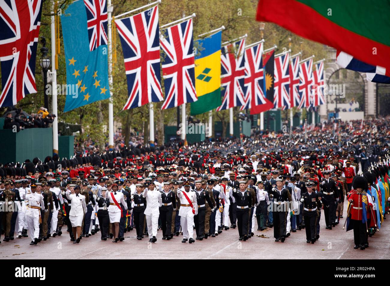 Servicemen march in a procession after the coronation ceremony of ...