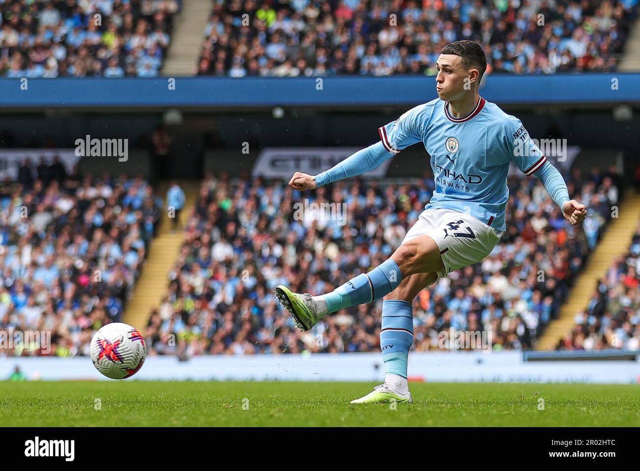 Phil Foden #47 of Manchester City in action during the Premier League ...