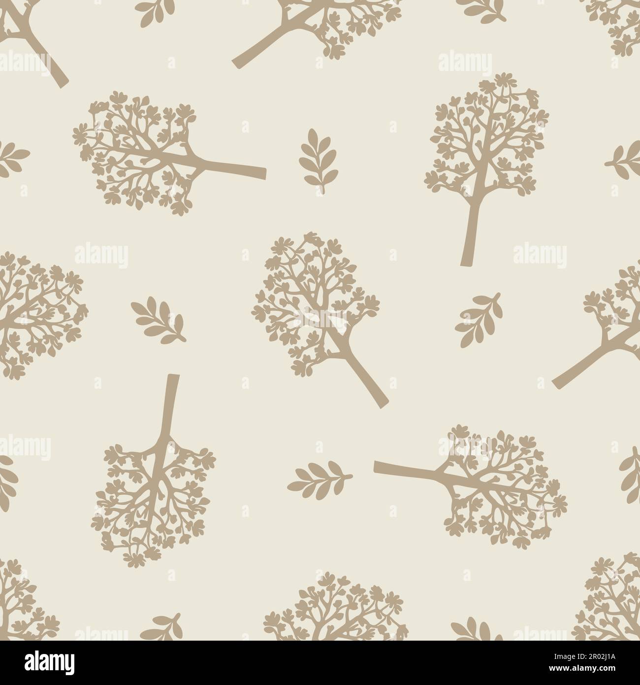 Quirky forest tree lino cut motif vector pattern. Seamless decoration ...