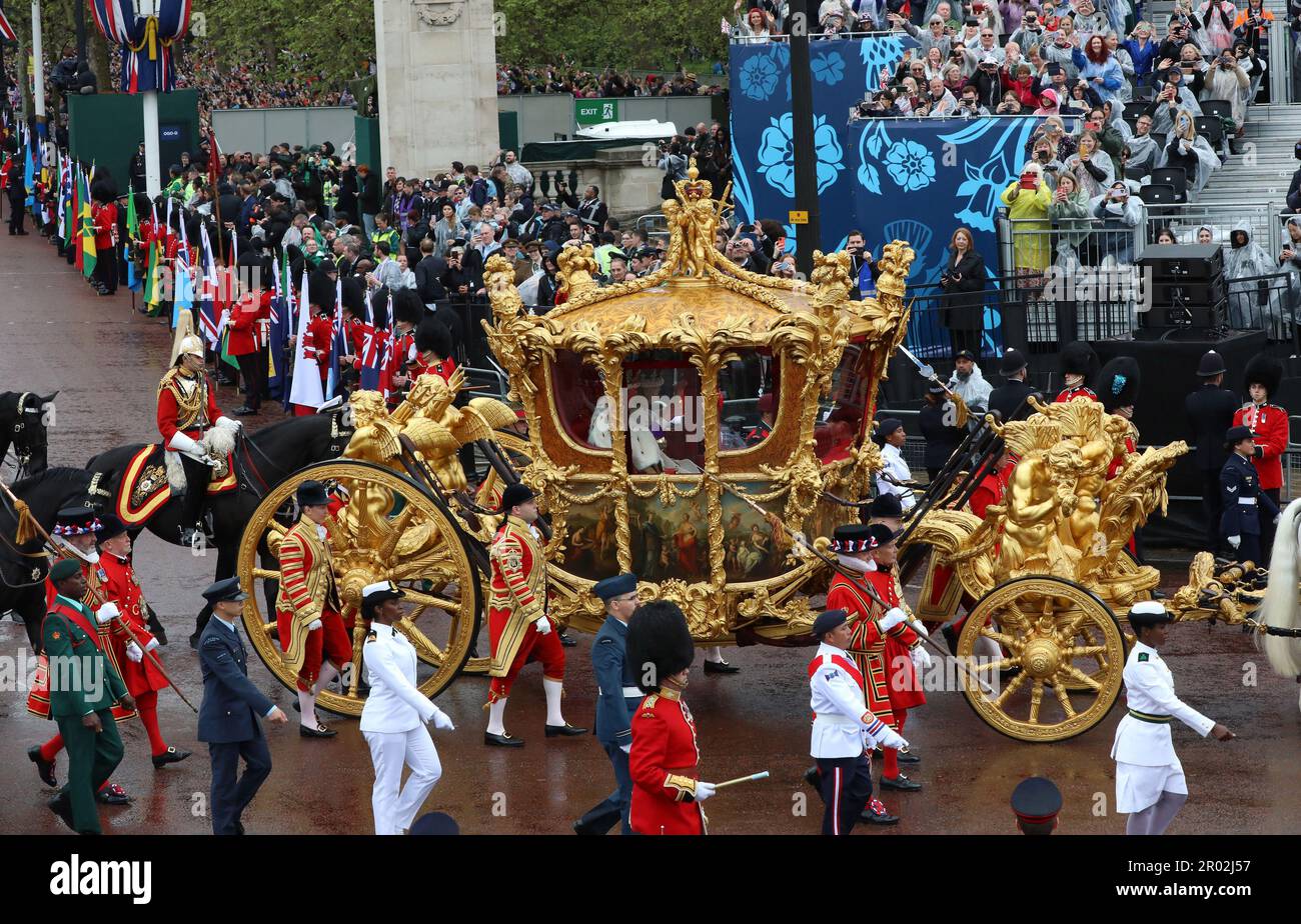 London, UK. 06th May, 2023. King Charles III and his wife Queen Camilla ...