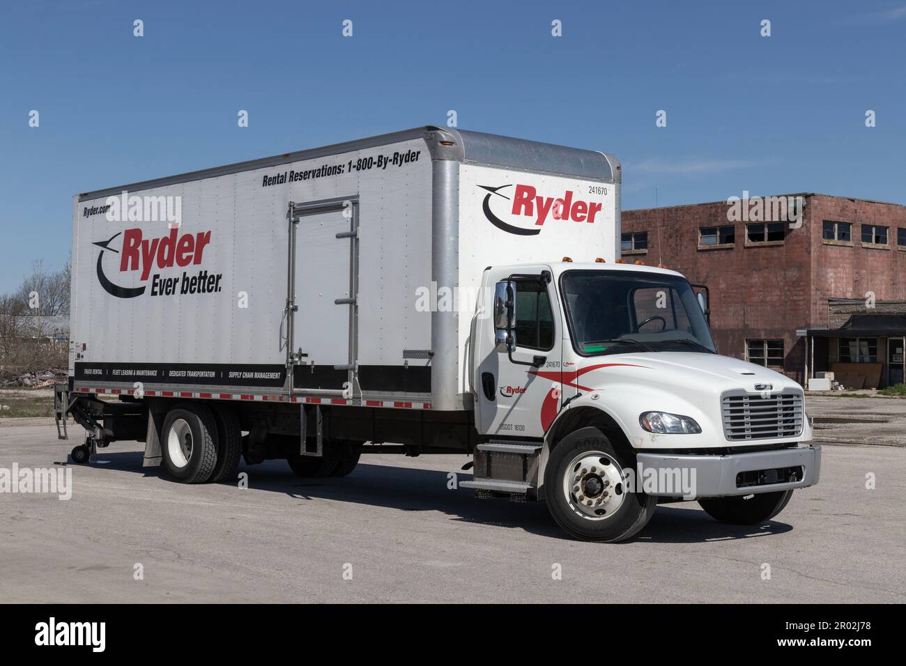 Silver Lake - Circa May 2023: Ryder fleet rental truck. Ryder is ...