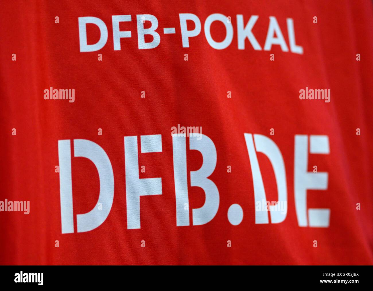 Logo DFB-Pokal DFB.DE on bodice, red, Mercedes-Benz Arena, Stuttgart ...