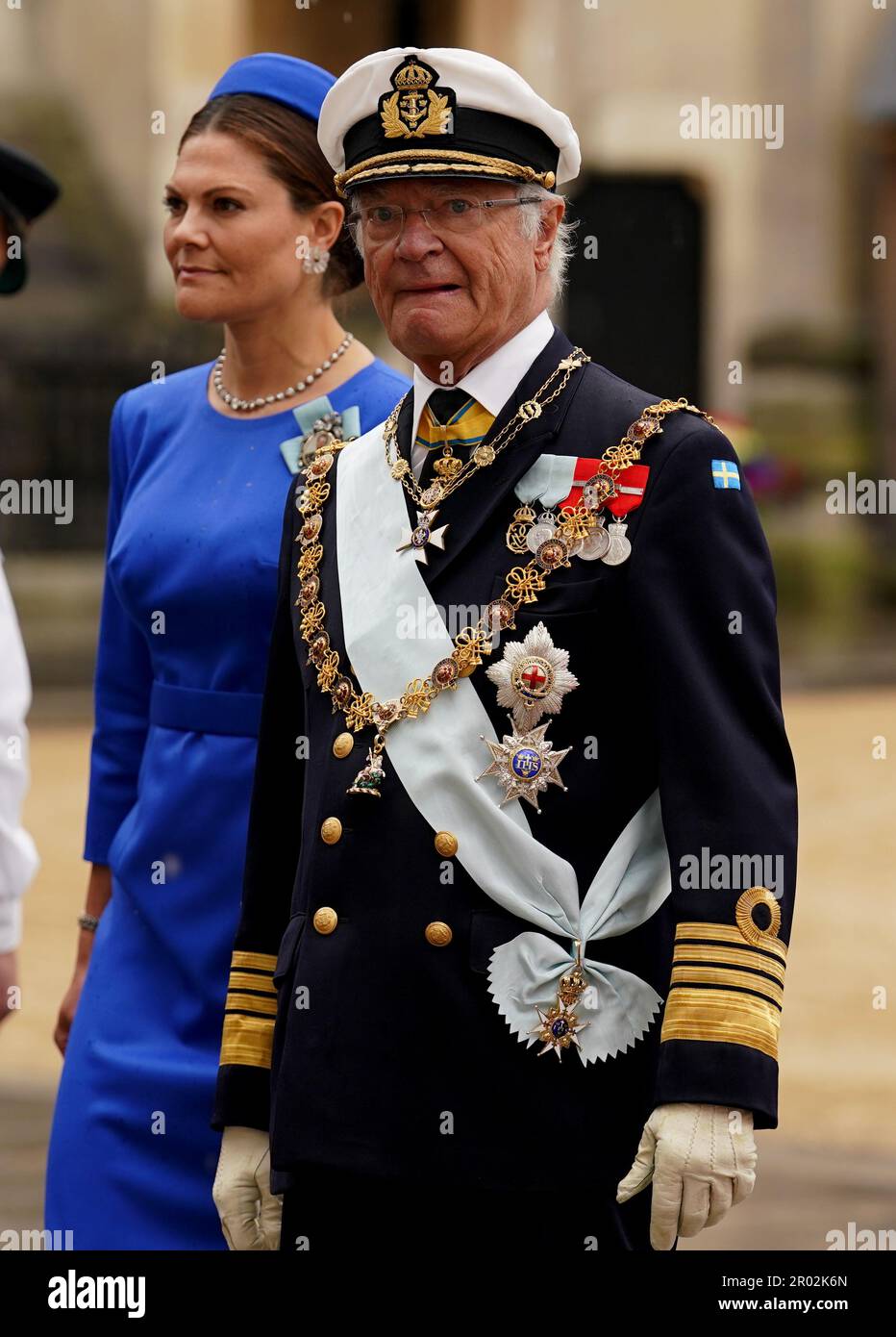 King of Sweden Carl XVI Gustaf (right) with Crown Prince Victoria as ...