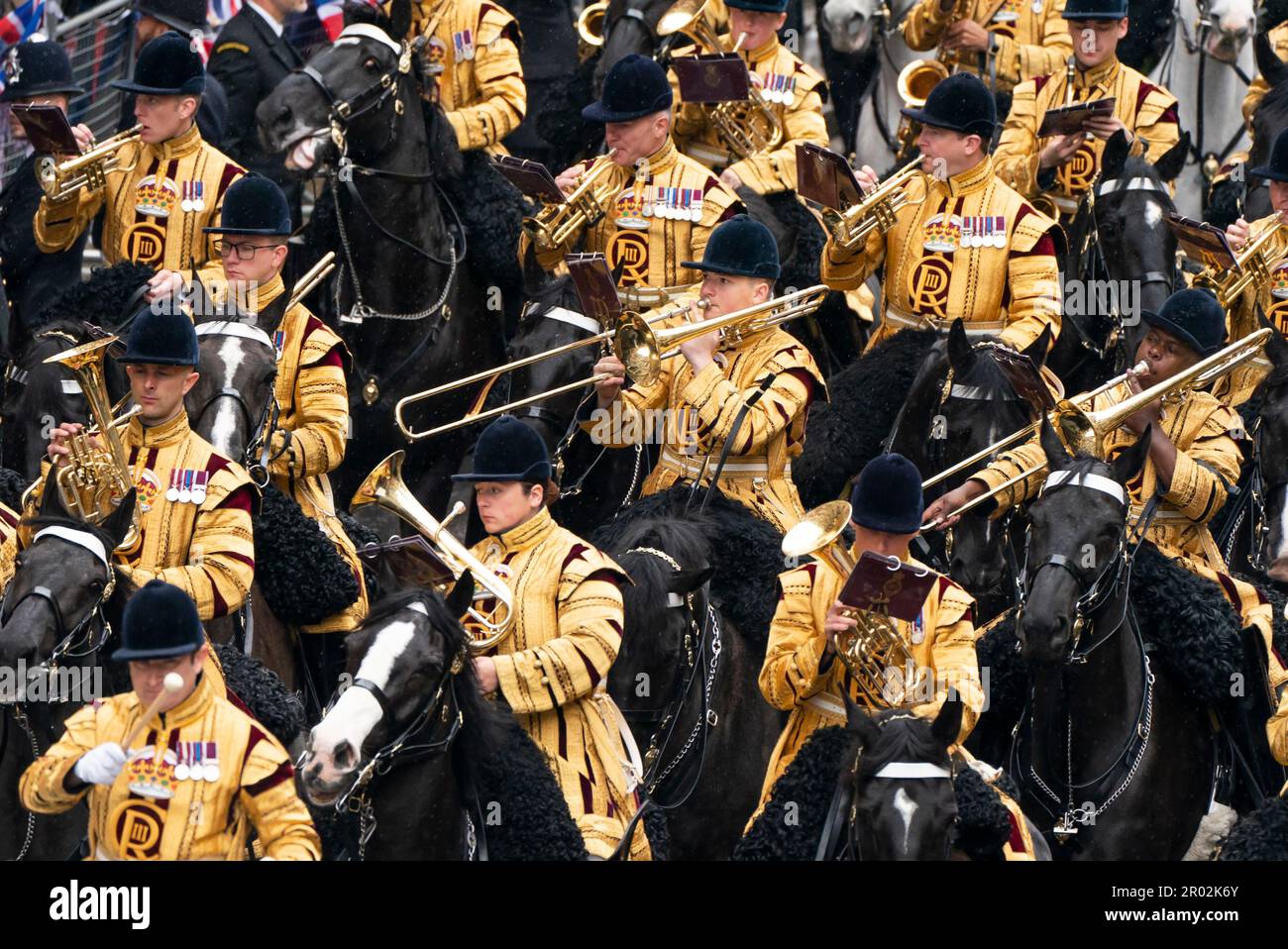 The King's Procession makes its way along Whitehall ahead of the ...