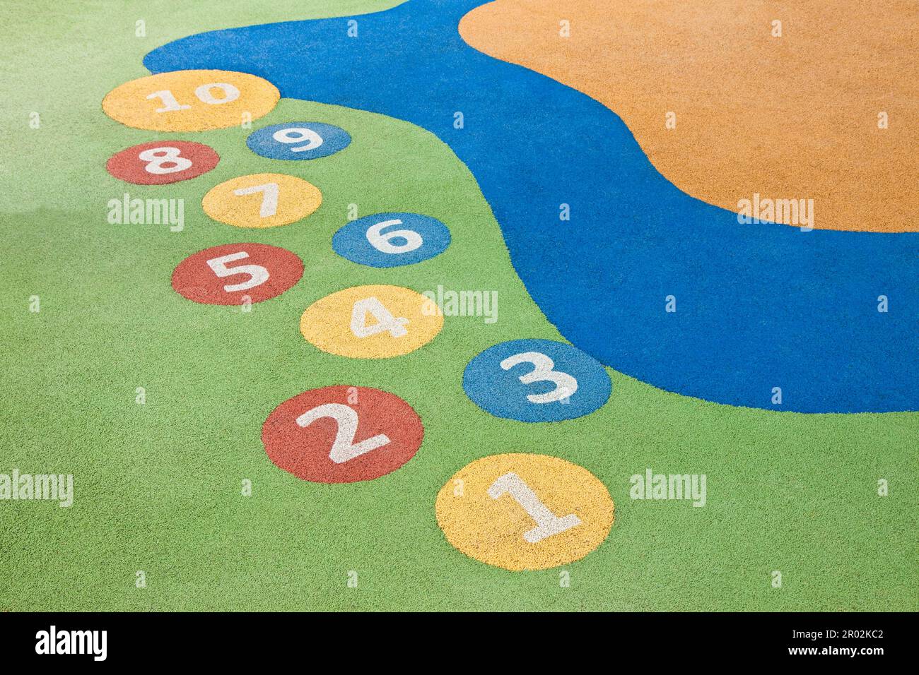 Numbers game from number 1 to number 10 in a colored outdoors children ...