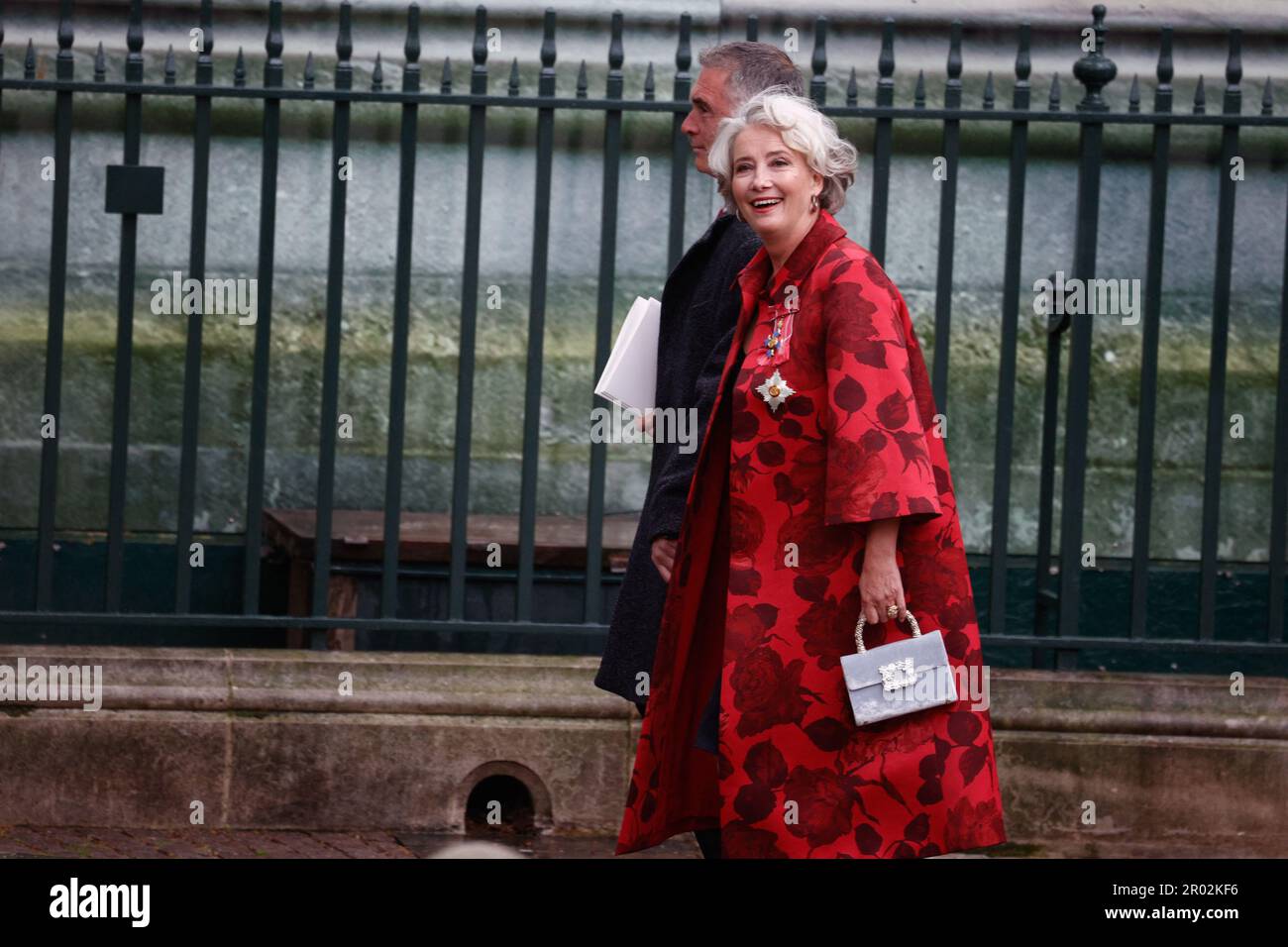 London, UK. 06th May, 2023. Emma Thompson leaving Westminster following ...