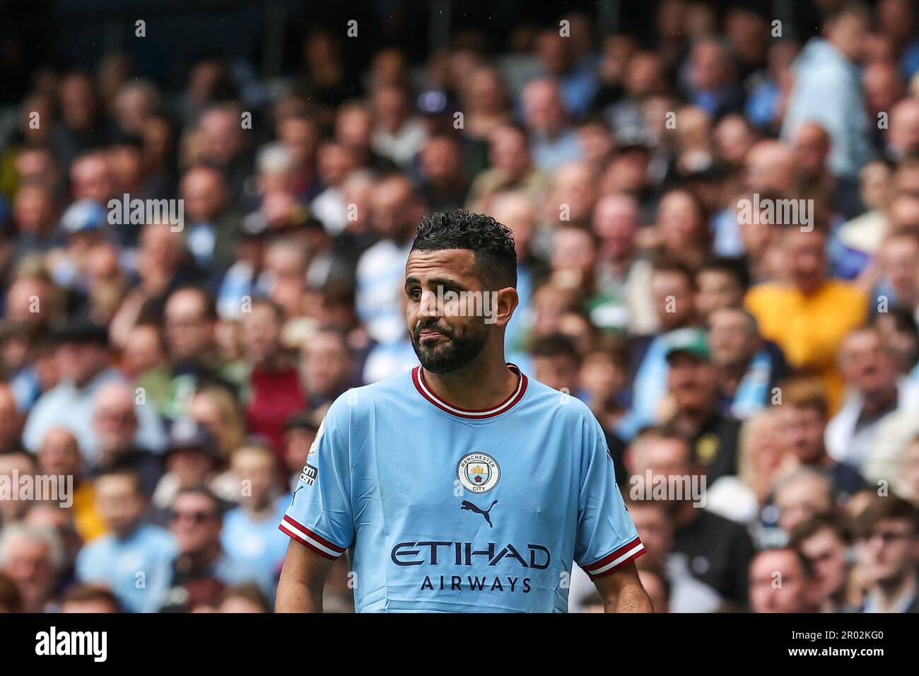 Riyad Mahrez #26 of Manchester City during the Premier League match ...