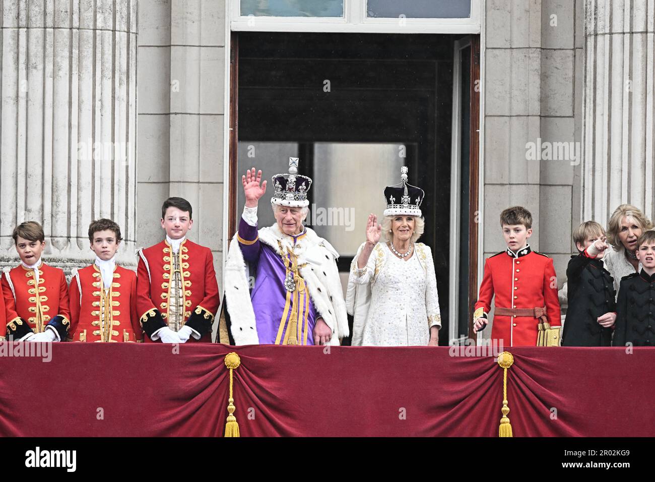 London, UK. 06th May, 2023. Prince George, King Charles III, Queen ...
