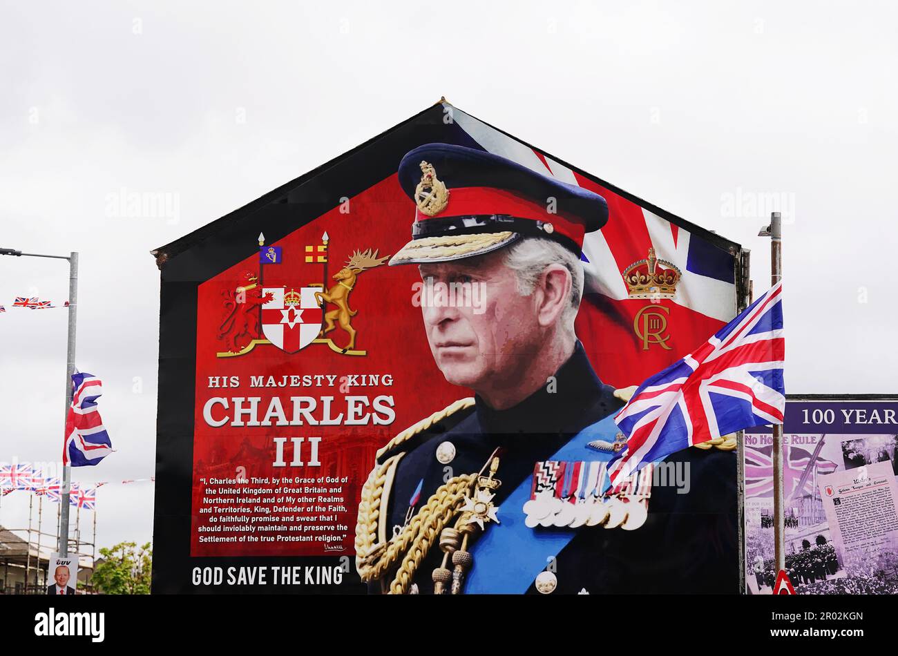 A newly unveiled mural on the Shankill Road, Belfast, to mark the ...