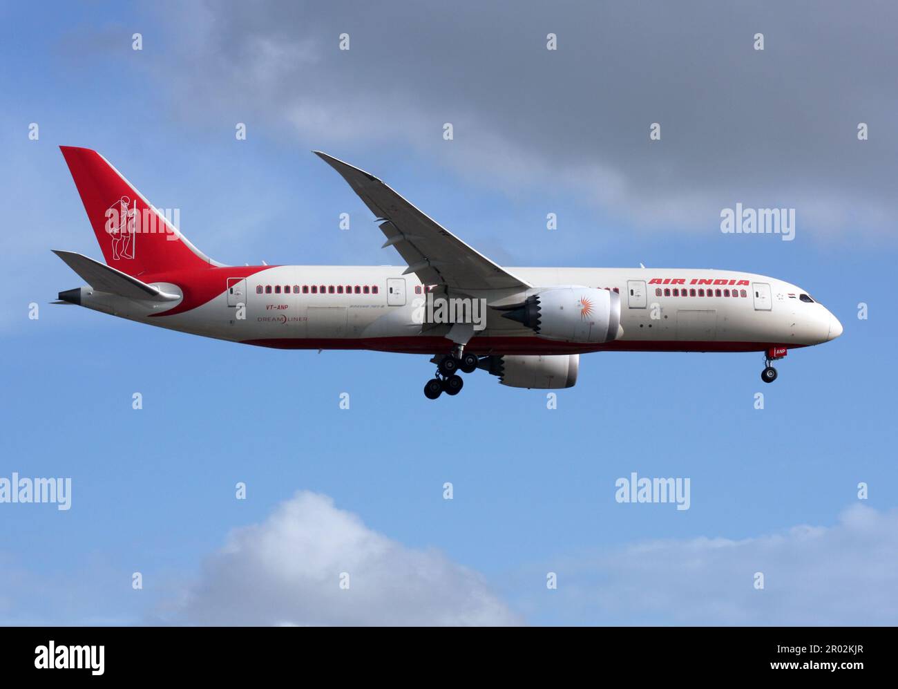A Boeing 787-8 Dreamliner of Air India with tail livery celebrating ...