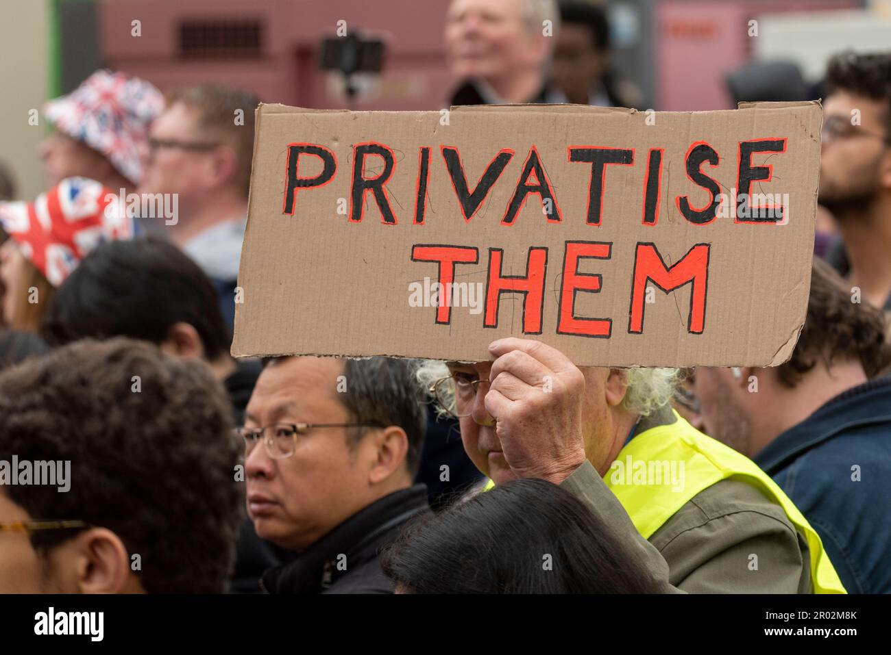 Westminster, London, UK. 6th May, 2023. Protesters have gathered near ...