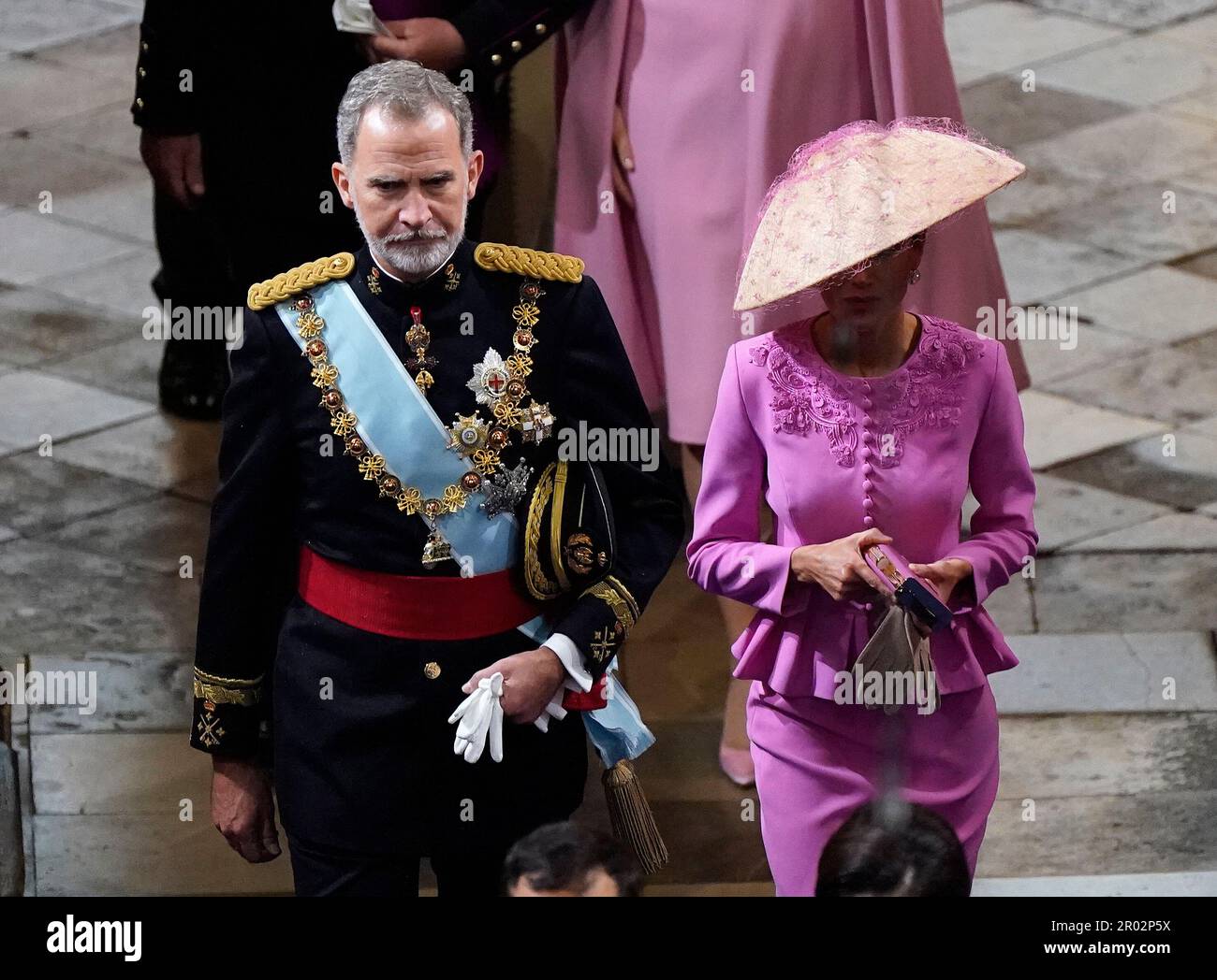 King Felipe and Queen Letizia, Spain at the coronation of King Charles ...