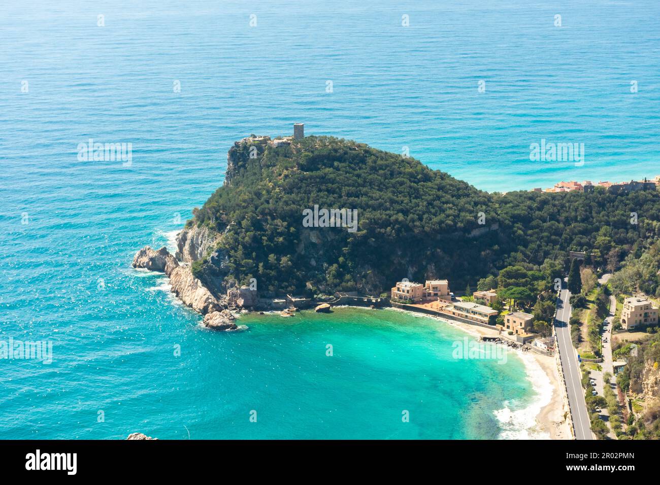 Beautiful aerial view of Saraceni Bay beach from Sentiero del ...