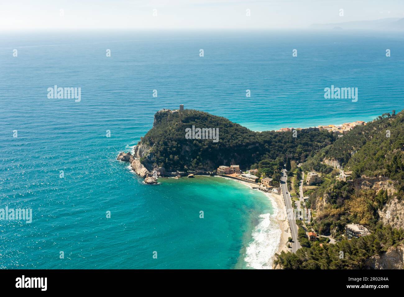 Beautiful aerial view of Saraceni Bay beach from Sentiero del ...