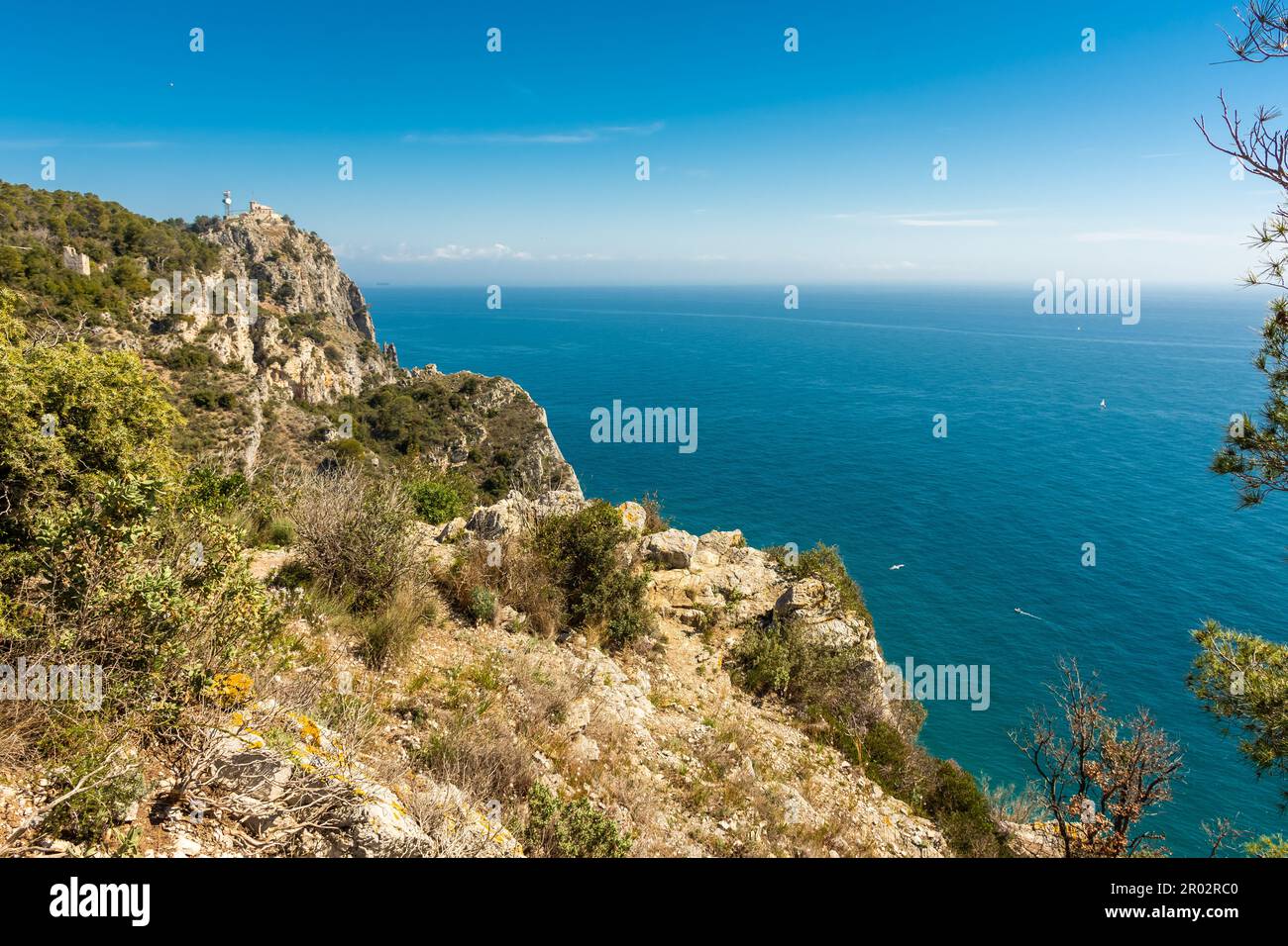 Beautiful aerial view of Saraceni Bay beach from Sentiero del ...