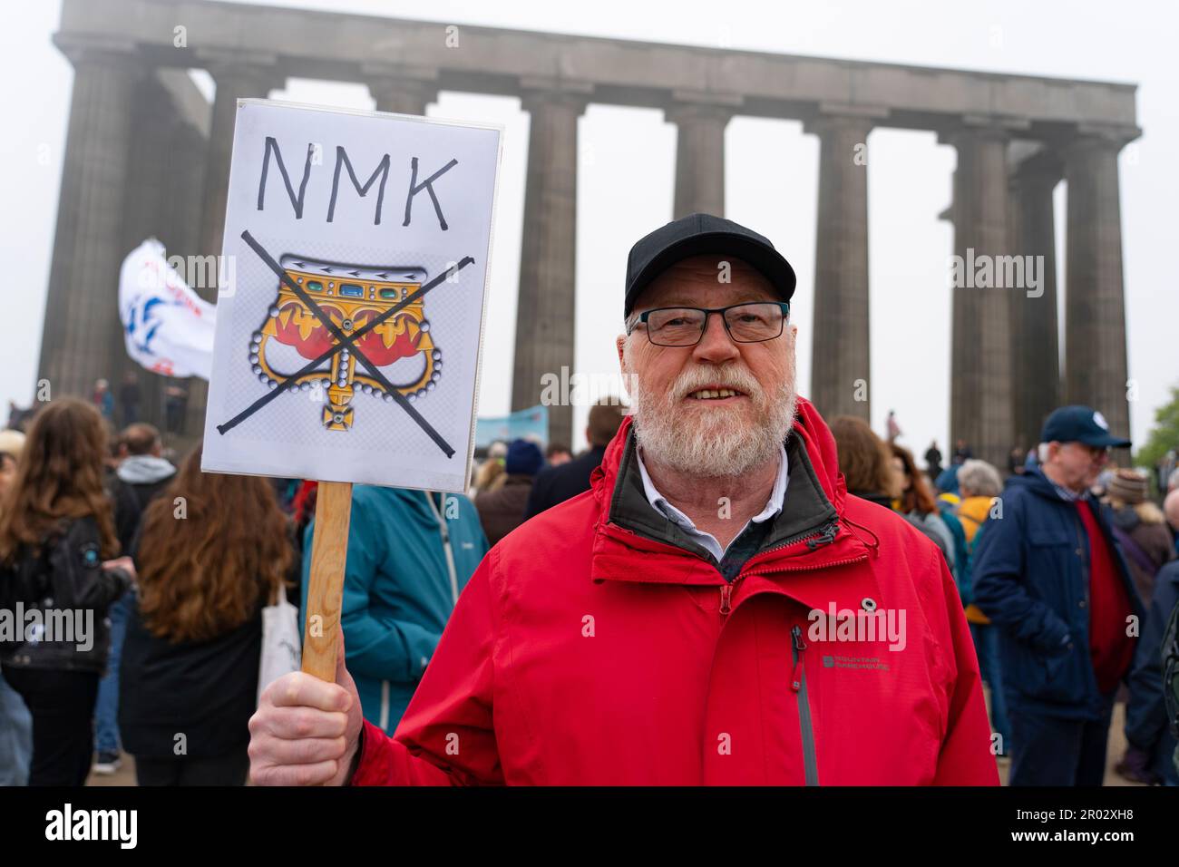 Edinburgh, Scotland, UK. 6 May 2023. Republican protest on Calton Hill ...