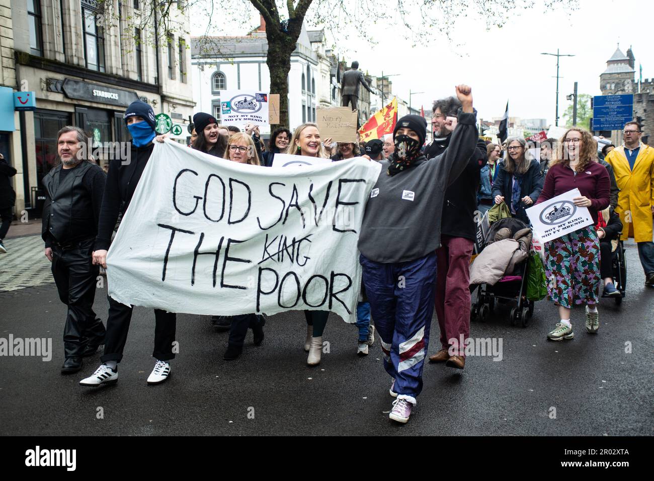 6th May, 2023. Republicans gather in Cardiff, Wales to protest the ...