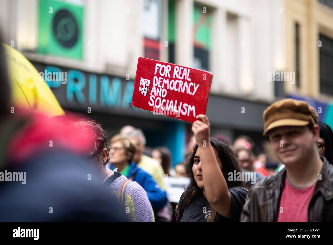 6th May, 2023. Republicans gather in Cardiff, Wales to protest the ...