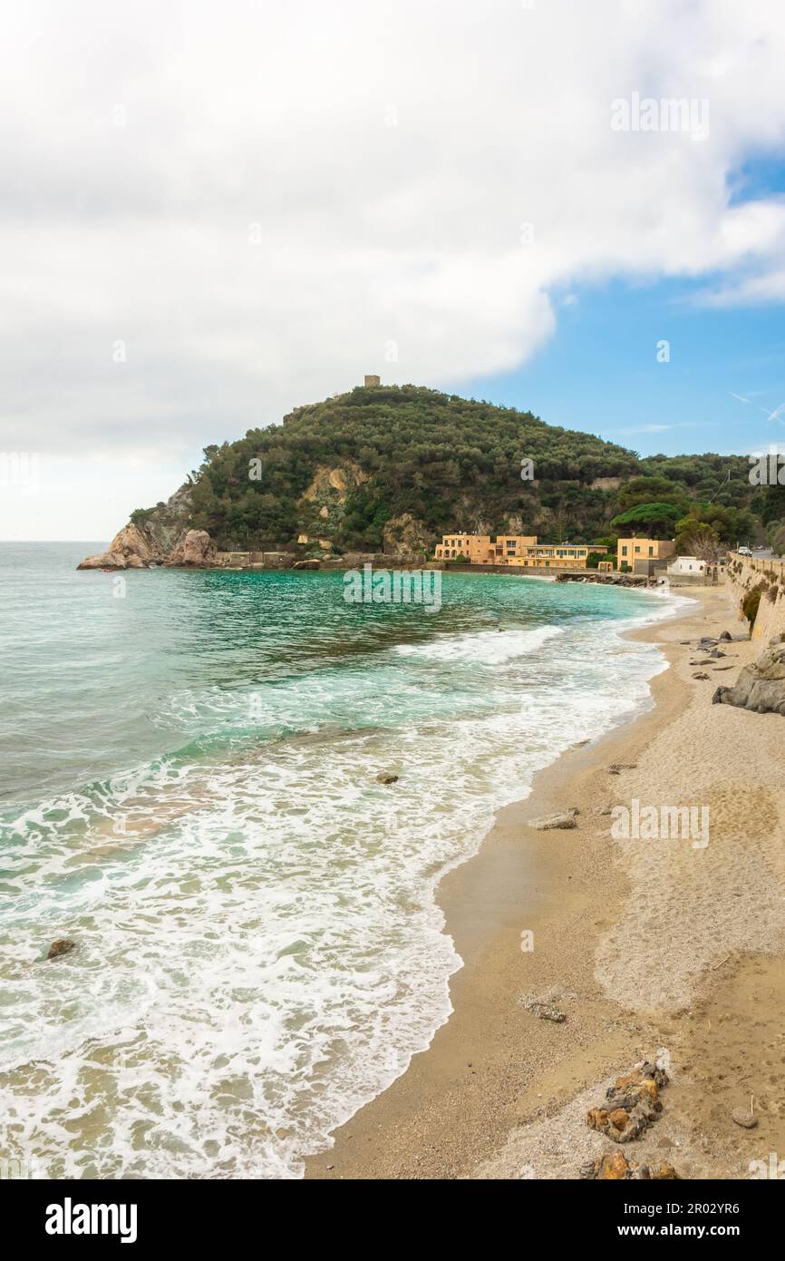 Baia dei Saraceni (Saraceni Bay) Beach in Varigotti, Liguria, Italy ...