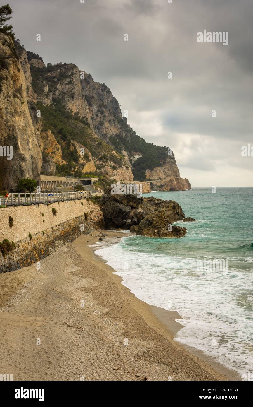 Baia dei Saraceni (Saraceni Bay) Beach in Varigotti, Liguria, Italy ...