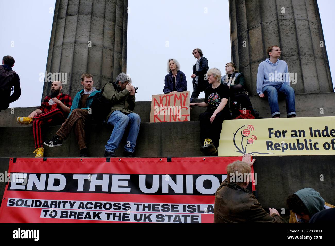 Edinburgh, Scotland, UK. 6th May 2023. A rally on Calton Hill to ...