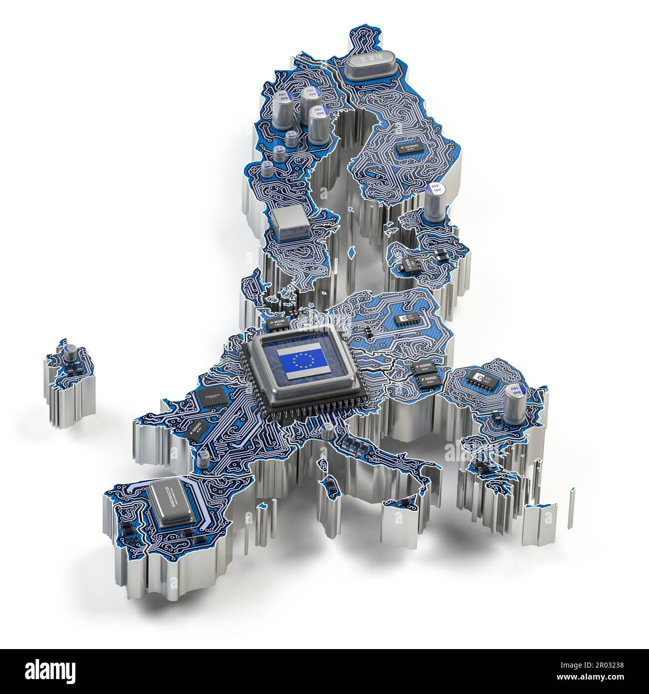 EU semiconductor industry, computer chips manufacturing and artificial ...