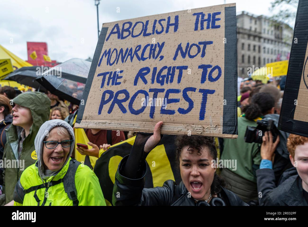Westminster, London, UK. 6th May, 2023. Protesters have gathered near ...