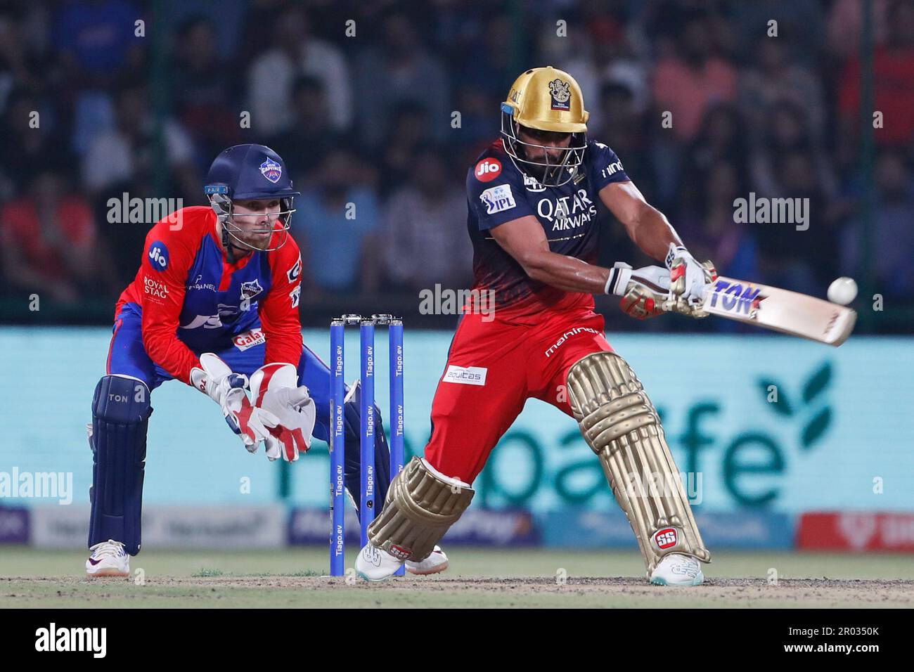 Royal Challengers Bangalore's Mahipal Lomror plays a shot during the ...