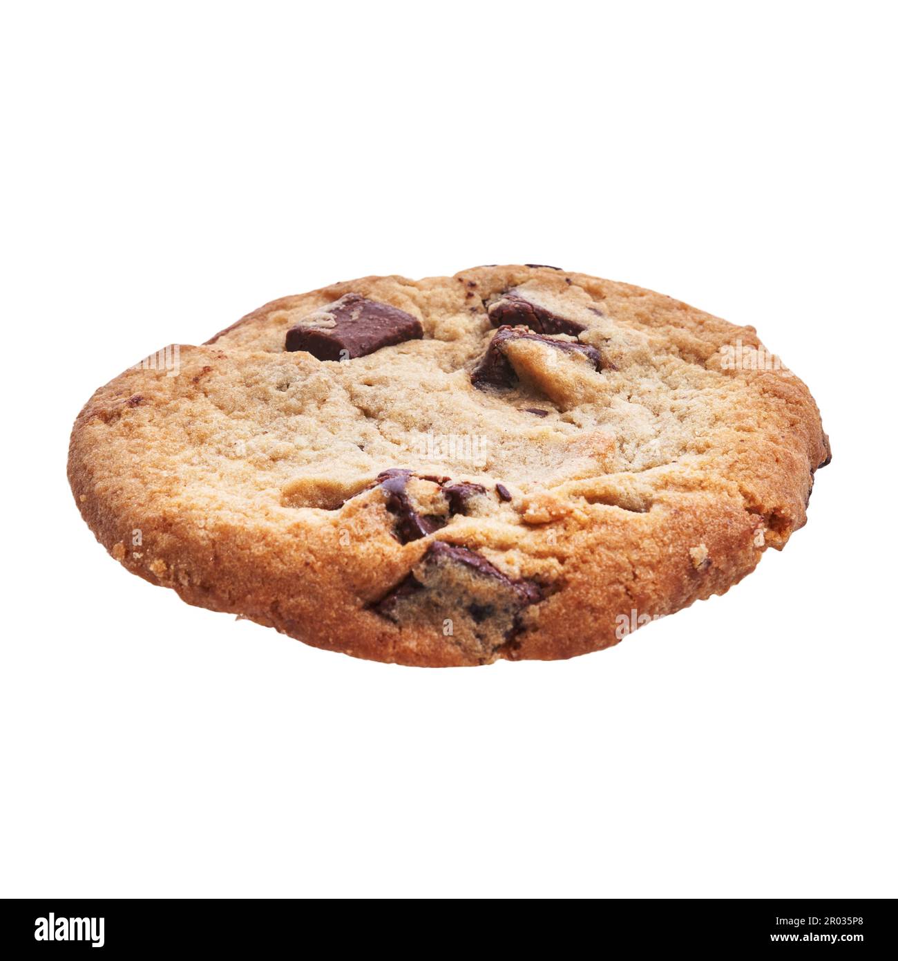 Delicious single chocolate cookie over isolated white background Stock ...