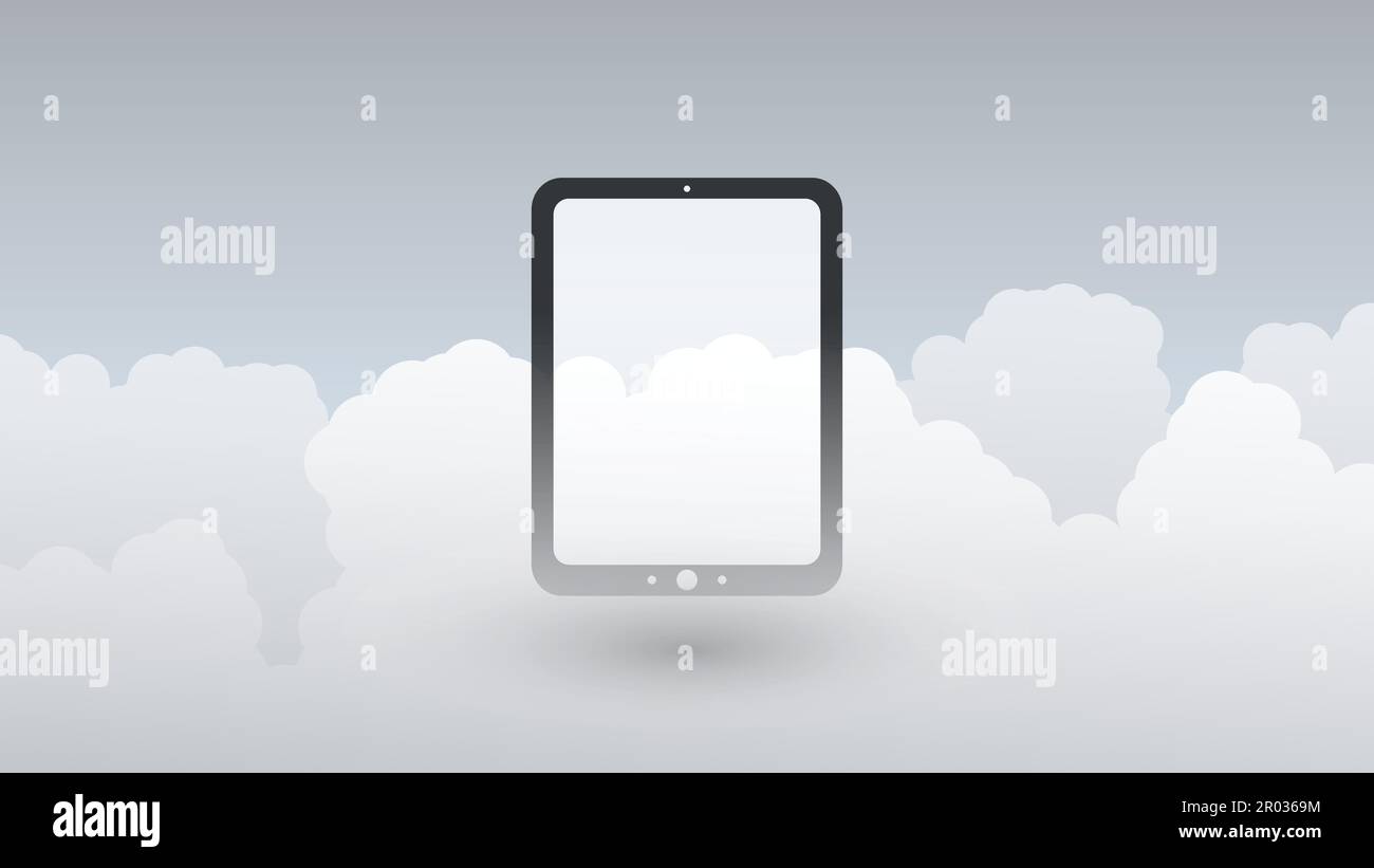 Cloud Computing Design Concept with Tablet PC and Clouds - Digital Network Connections ...